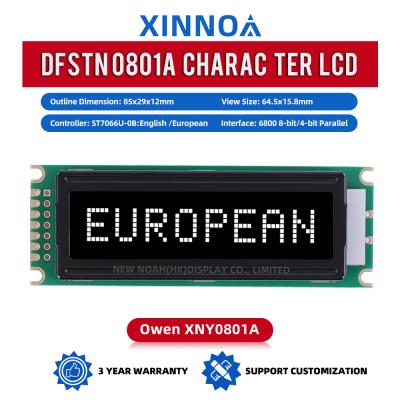 China European DFSTN Black Film 0801A Character LCD Display Module 85x29x12mm Customizable for sale
