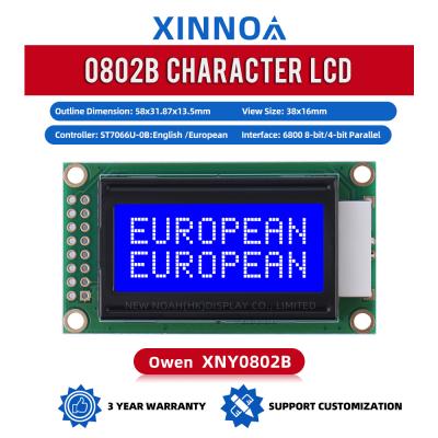 China European 0802B 8x2 Character LCD Display Module 58x31.9mm ST7066 Controller for sale