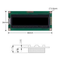 China European 1602A-19 16x2 Character LCD Module 80x36mm I2C Serial Port Black Film for sale