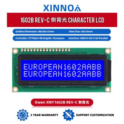 China European 1602B REV.C LCD Module 80x36x13mm Side Backlight Multiple Font Character Display for sale
