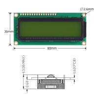 China European 1602B REV.C 80x36x13mm COB LCD Module with Side Backlight for sale