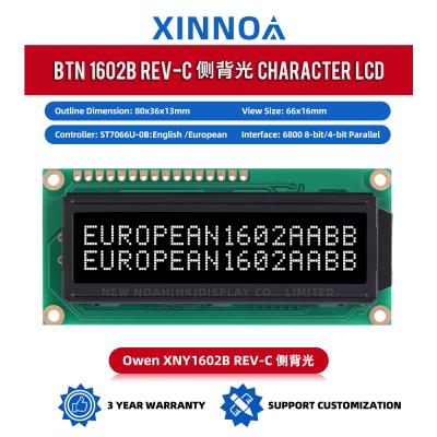 China European 1602B REV.C Side Backlight Character LCD Module 80x36mm COB ST7066U for sale