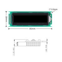 China European 1602H Character LCD Screen 16x2 ST7066U Controller 85x30mm COB Black Film for sale