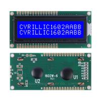 China Cyrillic 1602W-6 LCD Character Display Module 80x36x11.2mm COB Blue Film White Letters for sale