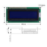 China Cyrillic 1602W 3.3V LCD Module 16x02 Blue Film White Letters ST7066U LCM for sale