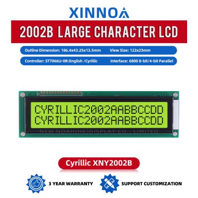 China Cyrillic 2002B Character LCD Module ST7066U 20x2 Display 186.4x43.25mm COB for sale
