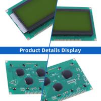 China Yellow Green 12864-21M LCD Screen Module ST7920 Controller 128x64 Resolution 3.3V 5V Serial Port for sale