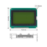 China Owen 12864A-A 128x64 LCD Display Module Yellow Green Array Backlight 5V NT7108C Parallel Port 93x70mm for sale