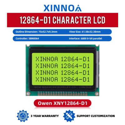 China Yellow Green Film LCD12864-D1 Graphic Dot Matrix LCD Display Module 75x52.7x9.3mm for sale