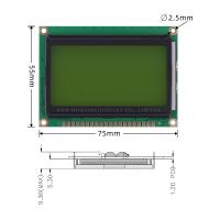 China 128x64 Graphic LCD Display Module 75x55mm COB STN Yellow Green Backlight SBN0064 for sale
