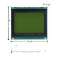 China Owen 12864M-1 Graphic LCD Display Module 128x64 ST7920 Controller 5V COB 78x70mm for sale