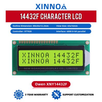 China Yellow Green Film 14432F 80x36x12.2mm Graphics Display LCM ST7920 Serial Parallel for sale