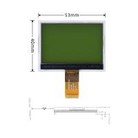 China Yellow Green Film COG 128x64 LCD Display Module ST7567 Controller 53x40mm Serial Communication for sale