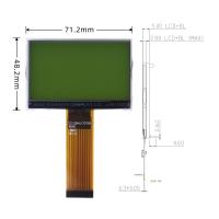 China Yellow Green Film COG12864J-CFDTSW ST7565R Screen Display Graphic 71.2x48.2x5mm With LED Backlight for sale