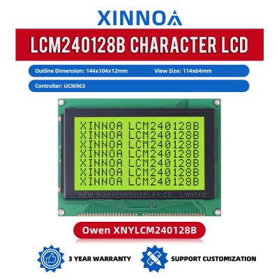 China Owen LCM240128B 240x128 COB LCD Display Module 144x104mm Yellow Green Film Touch Panel for sale
