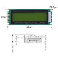 China Yellow Green Film 0801A Character LCD Screen 8x1 14 PIN COB Display 85x29mm for sale