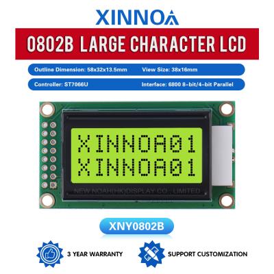 China 0802B Character LCD Display Module 58x31.87mm ST7066 Controller 16 PIN COB for sale