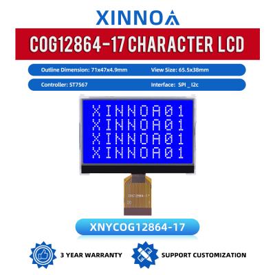 China COG12864-17 Blue Film 71x47mm STN LCD Module 128x64 20 Pin SPI PPI ST7567 for sale