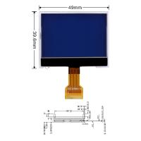China COG12864-21 128x64 Blue Film COG Dot Matrix LCD Module with Backlight 49x39.6mm 10 Pin SPI for sale