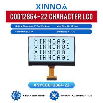 China COG12864-22 128x64 STN Gray LCD Module ST7567 32 Pin I2C SPI COG Display 77.5x49.5mm for sale