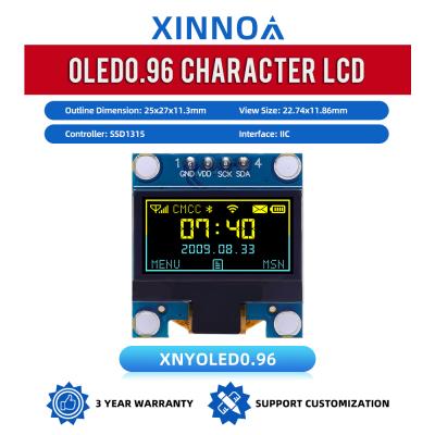 China OLED0.96 SSD1315 Chip I2C Yellow Blue Dual Color LCD Screen 128 * 64 Dot Matrix Module 4-PIN Module for sale