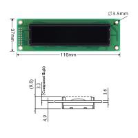 China OLED002002A Character LCD Module, Black Film, Parallel Interface, 85x18.6mm View Size,  WS0010-TX Controller for sale