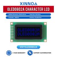 China OLED0802A Character LCD Display Module, Black Film, WS0010 Controller, Parallel Port Interface, 58x32x10mm Working Temperature -40+80 Display for sale