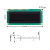 China OLED1601B Black Film, 16x1 Character OLED LCD Display, WS0010 Controller, Parallel Interface, 66x16mm View Size for sale