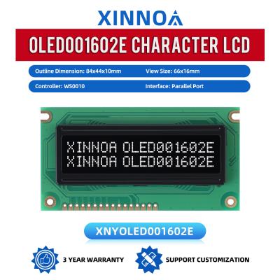 China OLED001602E Black Film, Character LCD Module,WS0010 Controller, Parallel Port,66x16mm View Size,Working Temperature -40+80 Display for sale