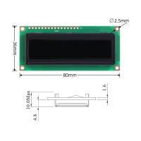 China OLED1602A Black Film, 16×2 Character OLED LCD Display Module, WS0010-TX, Parallel Interface, 66x16mm View Size, Working Temperature -40+80 Display for sale