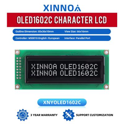China OLED1602C 16x2 Character OLED LCD Display WS0010 Controller Parallel Port 85x36x10mm for sale