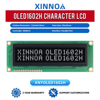 China OLED1602H Black Film, 16×2 Character LCD Module,WS0010 Controller, Parallel Port Interface, 99x24mm View Size,Working Temperature -40+80 Display for sale