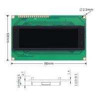 China OLED002004A Black Film,Character LCD Module, WS0010-TX Controller, Parallel Port Interface, 77x25.2mm View Size, Working Temperature -40+80 Display for sale