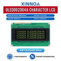 China OLED002004A Black Film,Character LCD Module, WS0010-TX Controller, Parallel Port Interface, 77x25.2mm View Size, Working Temperature -40+80 Display for sale