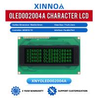 China OLED002004A Black Film,Character LCD Module, WS0010-TX Controller, Parallel Port Interface, 77x25.2mm View Size, Working Temperature -40+80 Display for sale