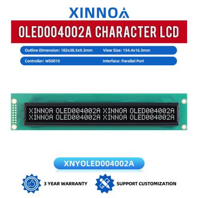 China 40x2 Character OLED LCD Display Module WS0010 Controller Parallel Port 154.4x16.5mm View Size -40+80C for sale