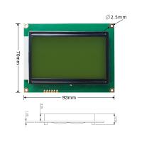 China XINNOA 12864-25M 128x64 Yellow Green Graphic LCD Display Module ST7920 SPI Industrial Grade for sale