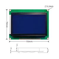 China XINNOA 12864-26M Blue Screen LCM LCD Module 93x70x12.5mm for Medical Instruments for sale