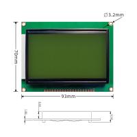 China XINNOA 12864-26M Yellow Green 128x64 LCD Module with ST7920 Controller and Chinese Font Library for sale