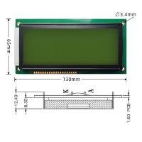 China XINNOA 19264-1M 192x64 Yellow Green LCD Module ST7920 Serial Parallel Port with Chinese Font Library for sale