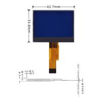 China XINNOA COG12864-18-01 128x64 Blue FSTN LCD Module 43.7x33.8mm 4-Wire SPI ST7567A for sale