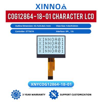 China 128x64 COG LCD Display Module FSTN Gray Film 14 Pin ST7567A Controller 43.7x33.8x3.1mm for sale