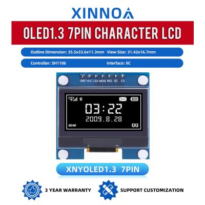China OLED1.3 7PIN White Light Display Screen 128x64 LCD Screen SH1106 Driver 7-Pin SPI Module for sale