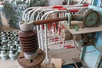 China Station Porcelain Solid Core Post Insulators ANSI Brown Glaze 8.9kN For Thailand for sale