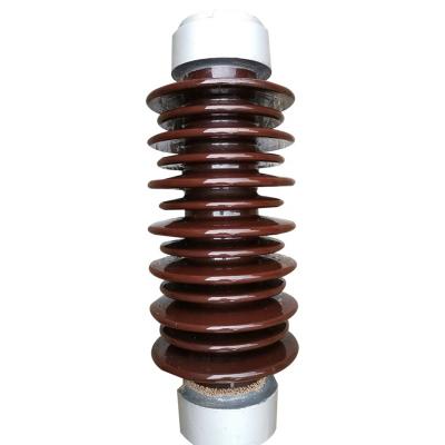 China TR-220 Porcelain Hollow Lightning Arrester Insulator 9kN Bending Strength 1260mm Creepage Distance Brown Glaze for sale