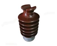 China Bright Brown Glazed 22kV Porcelain Line Post Insulator ANSI 57-2 with 559mm Creepage Distance and 12.5kN Strength for sale