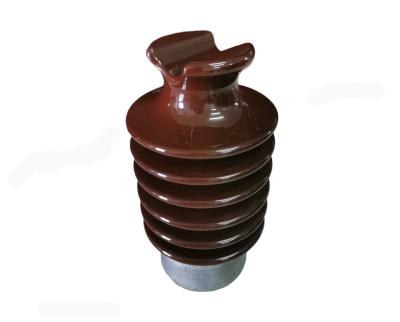 China Bright Brown Glazed 22kV Porcelain Line Post Insulator ANSI 57-2 with 559mm Creepage Distance and 12.5kN Strength for sale