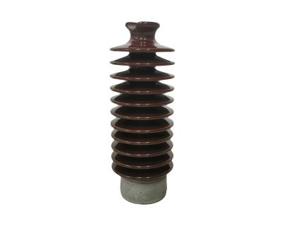 China ANSI 57-3S Brown Glazed Transmission Line Post Porcelain Insulator 12.5kN 737mm Creepage Distance for sale