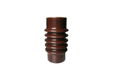 China Brown 10kV High Voltage Ceramic Insulators - 185mm Height, 140mm Shed Diameter for Distribution Lines for sale