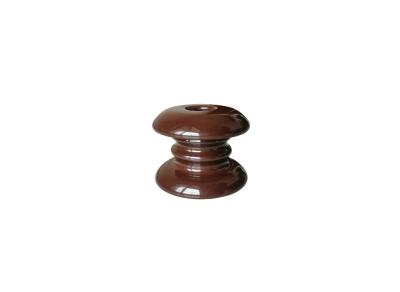 China Brown Porcelain Spool Insulator 93mm Height φ110mm Shed Diameter for Transmission Lines for sale